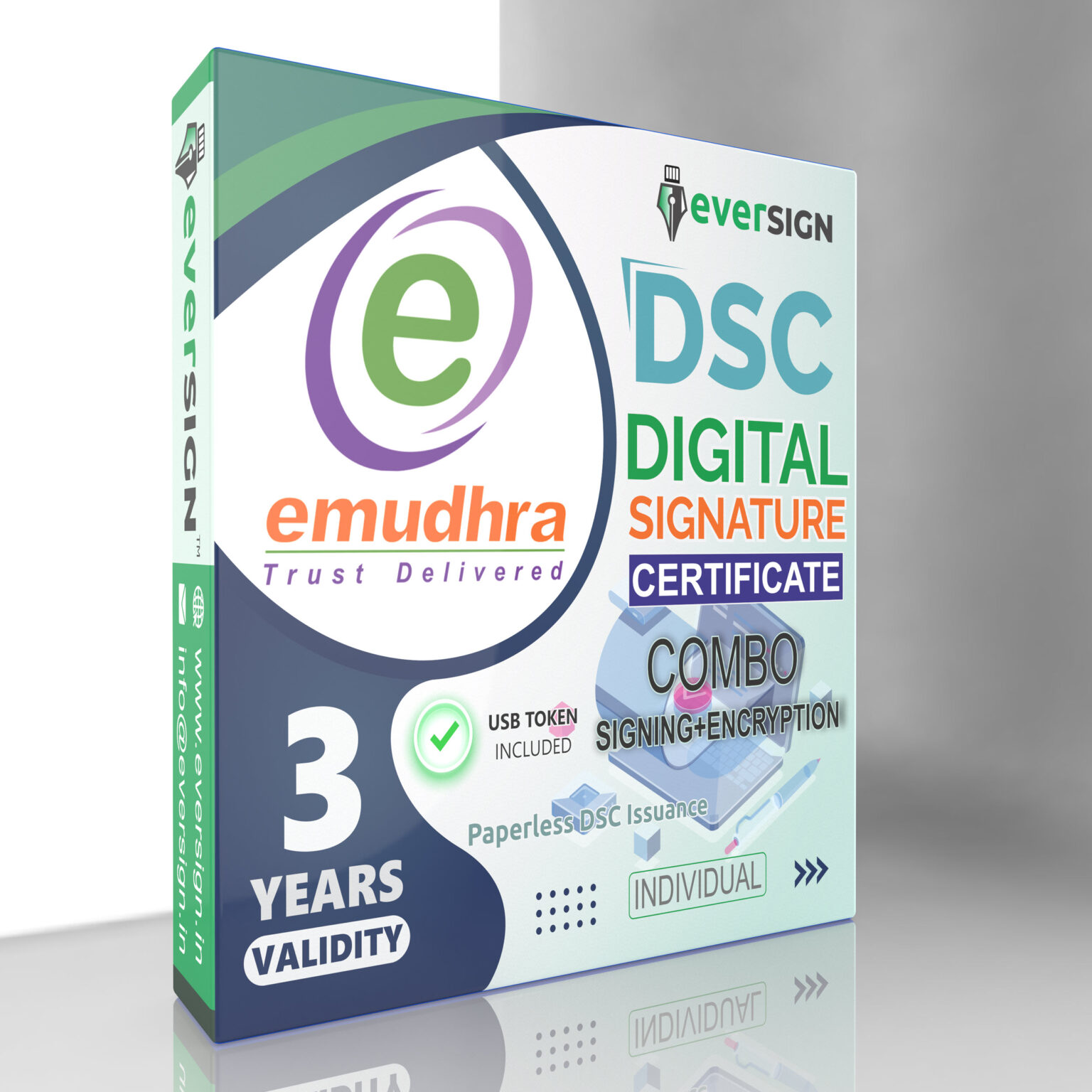 eMudhra (Class 3 Combo DSC) Digital Signature Certificate + Encryption ...