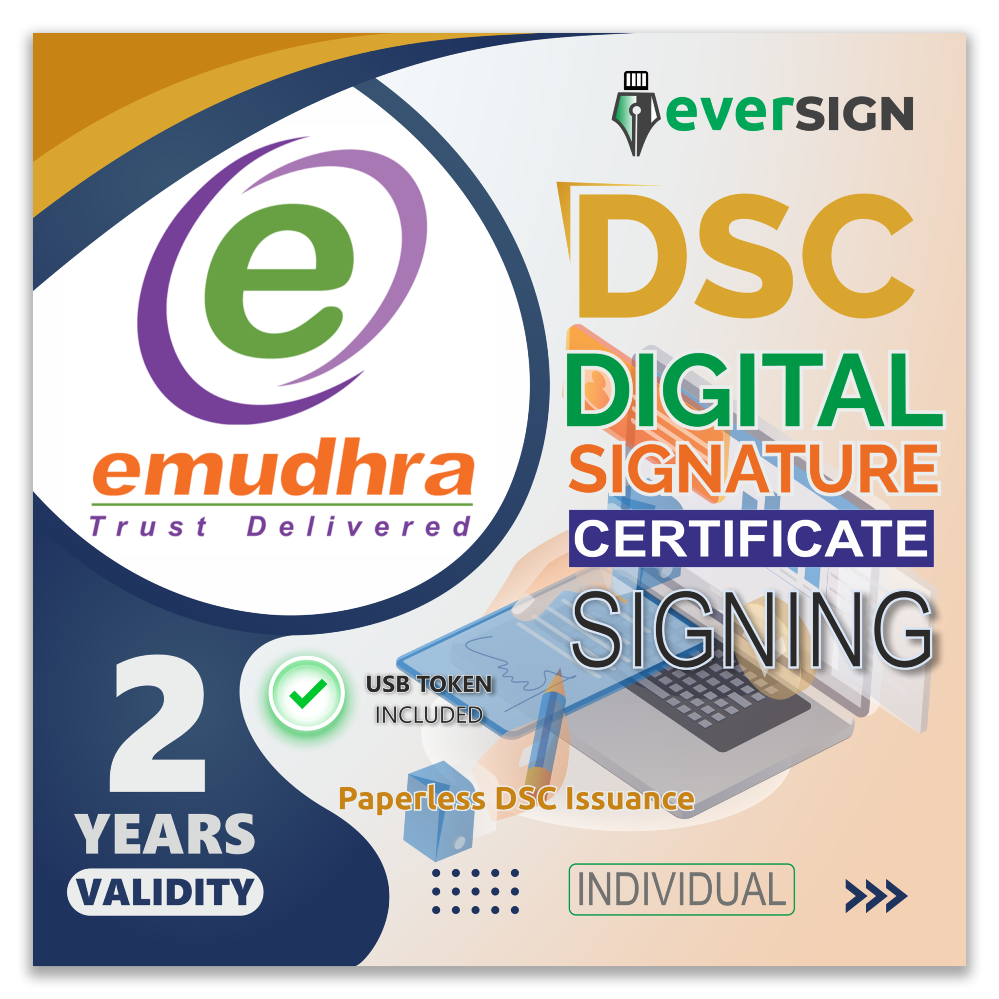 eMudhra (Class 3 DSC) Digital Signature Certificate - Individual - For ...