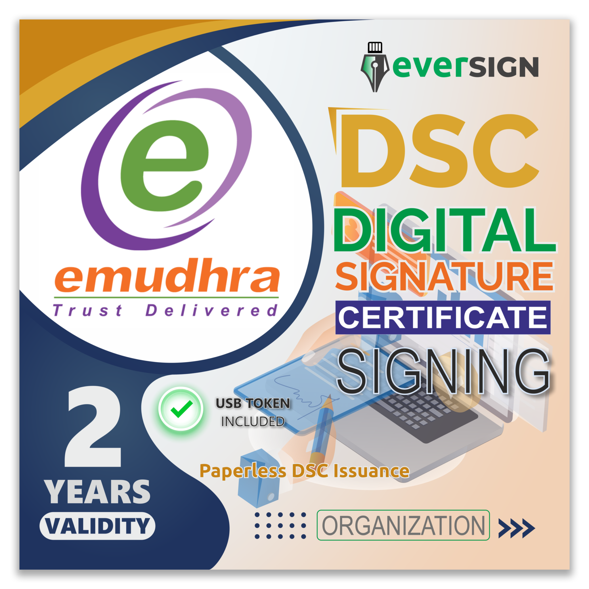 eMudhra (Class 3 DSC) Digital Signature Certificate - Organization ...