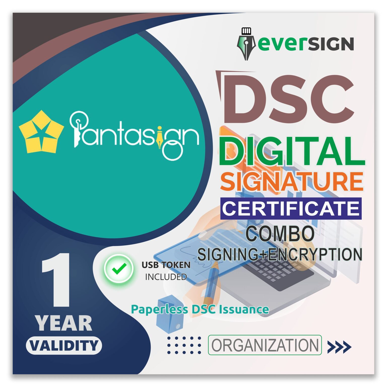 SignX (Class 3 Combo DSC) Digital Signature Certificate + Encryption ...