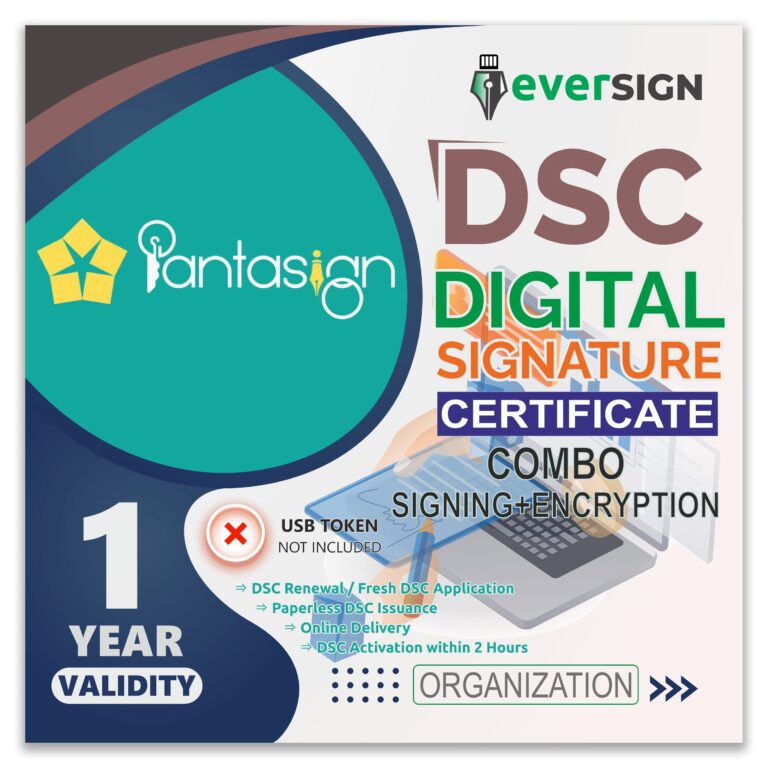 Buy PantaSign Digital Signature Certificate (DSC) by EVERSIGN