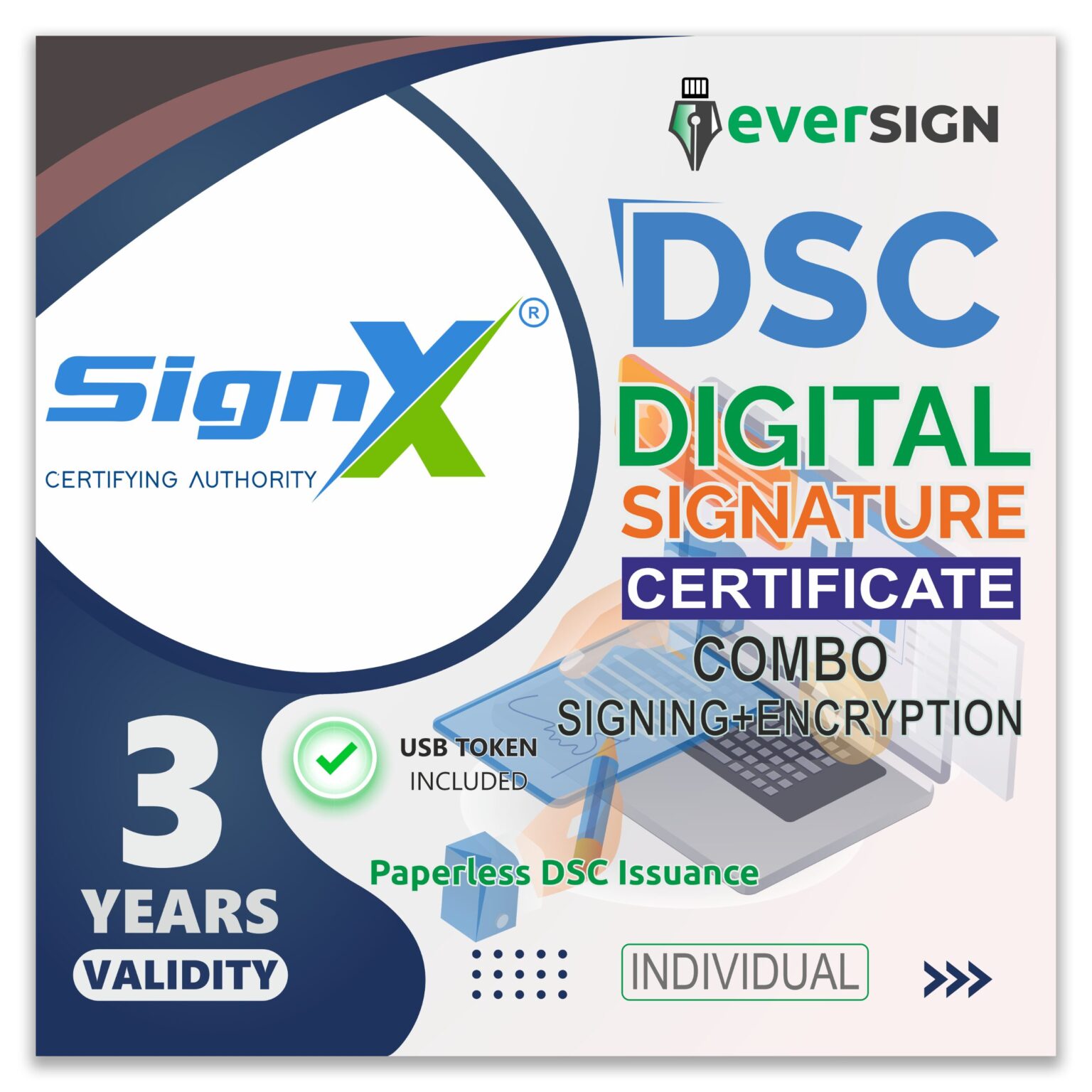 IDSign (Class 3 Combo DSC) Digital Signature Certificate + Encryption ...