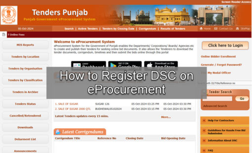 How to Register DSC for E-Tendering on CPP and eProcurement Portals – Complete Guide